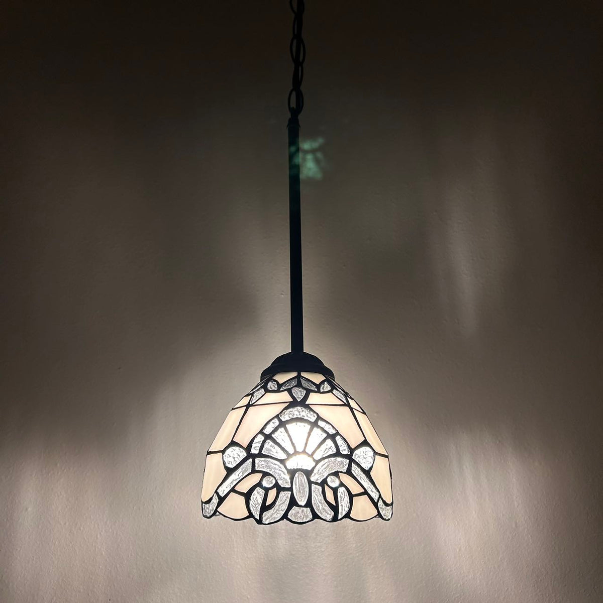 Tiffany Style Mini Hanging Lamp White Stained Glass Baroque Style EP08 ...